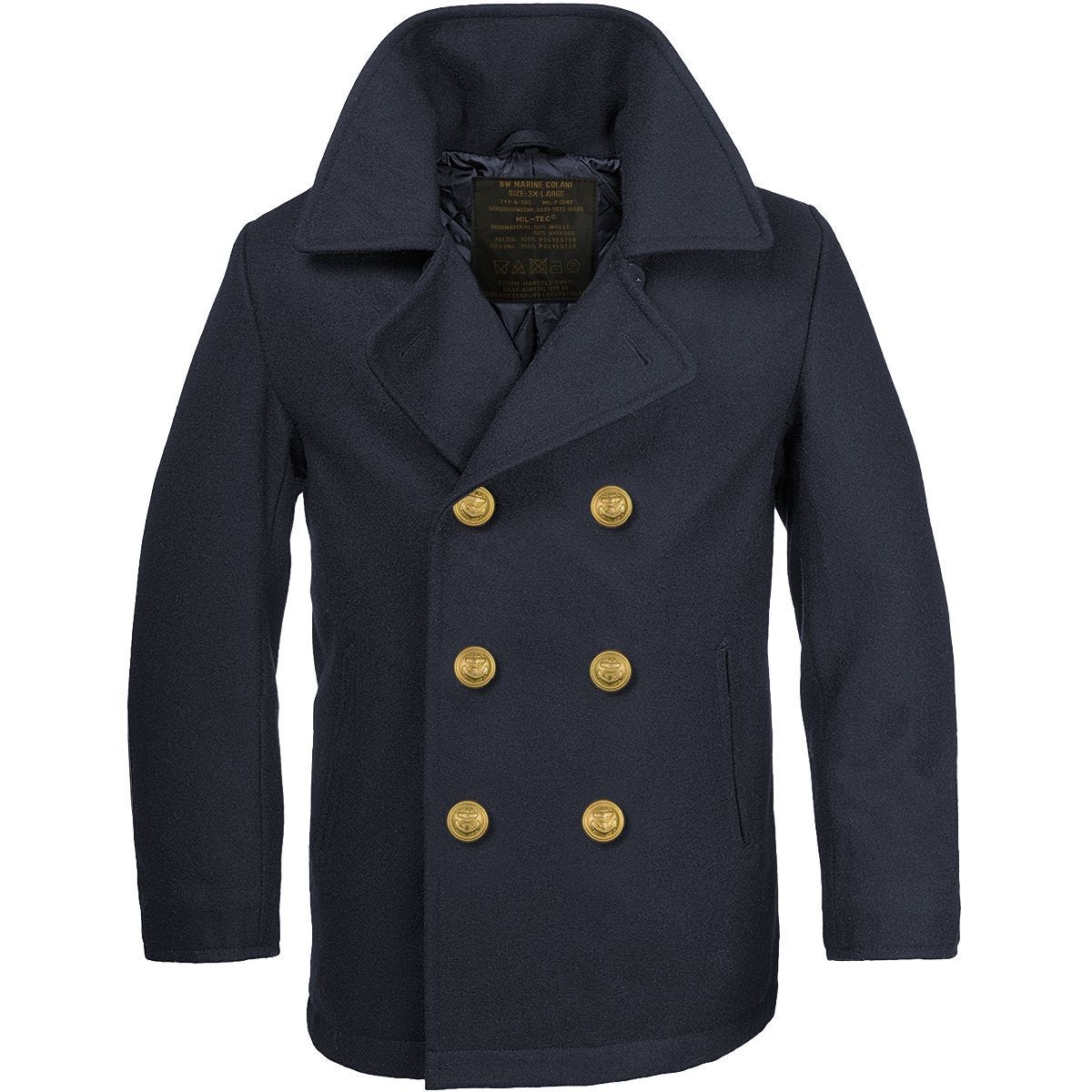 German Marine Colani Pea Coat Navy